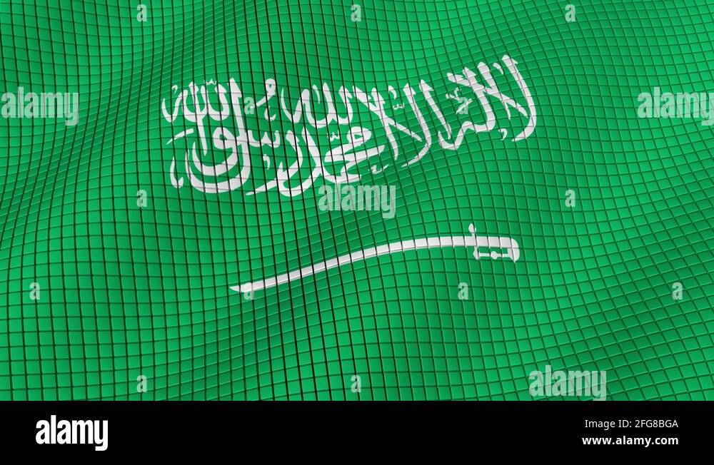 Flag of Saudi Arabia is developing waves. Looped. Full HD 1080 Stock ...