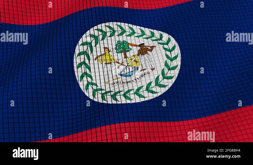 Flag of Belize develops waves. Looped. Full HD 1080 Stock Video Footage ...