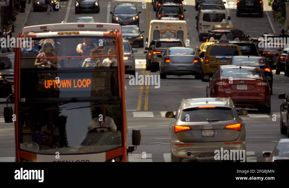 Buses and cars wait at the traffic lights Stock Videos & Footage - HD ...