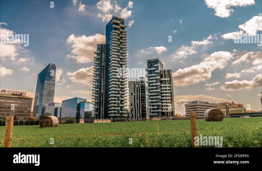 Solaria tower is the tallest residential building in Italy Stock Video ...