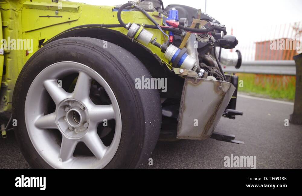 Racing car engine under the hood jib shot 4K Stock Video Footage - Alamy