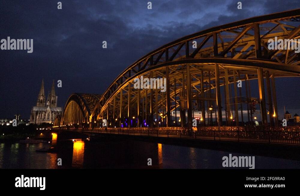 Illuminated cologne cathedral hohenzollern bridge Stock Videos ...