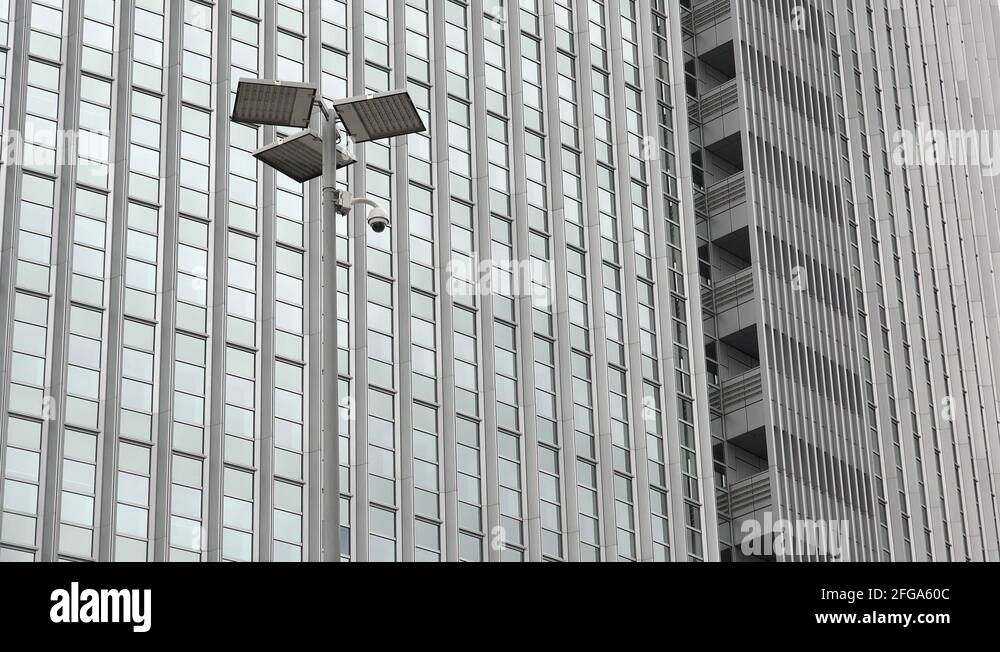 Camera system installed in front of office complex 4k Stock Video ...