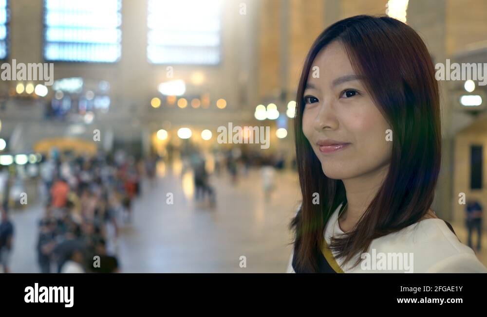 beautiful chinese women with happy smiling face. people lifestyle ...