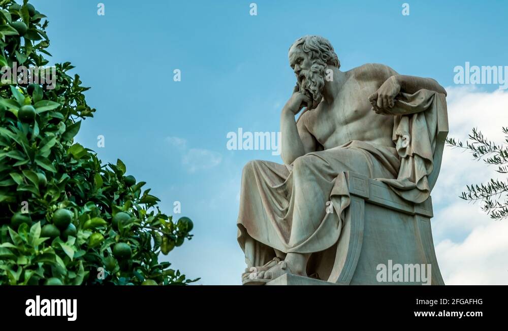 Athens. Statue of Socrates Stock Video Footage - Alamy