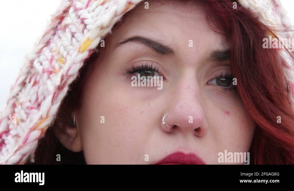 Stunned and dazed woman, detail, eyes Stock Video Footage - Alamy