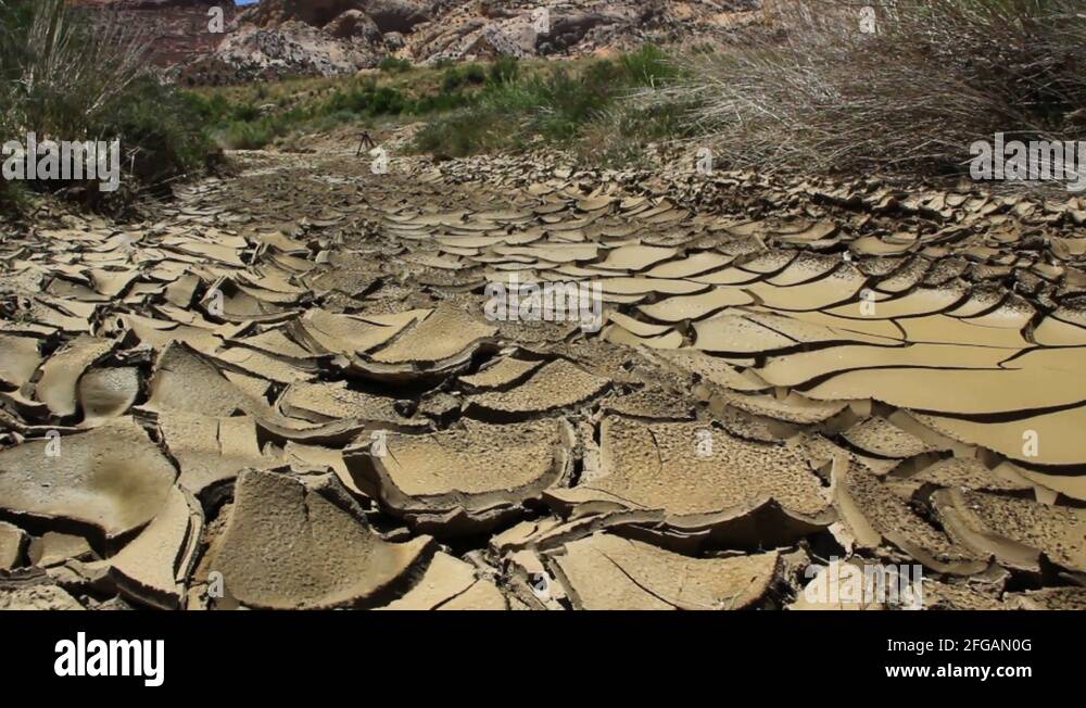 Desert streambed drying up Stock Video Footage - Alamy