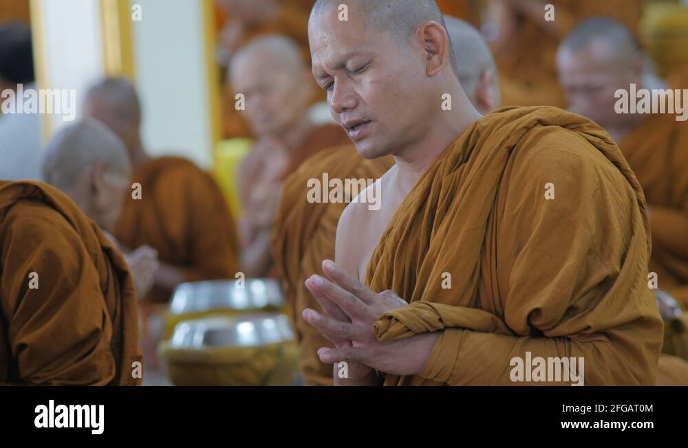 Thai monk praying,Surin,Thailand Stock Video Footage - Alamy