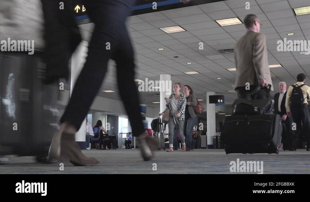 Passenger crowd Dulles International Airport terminal HD Stock Video ...