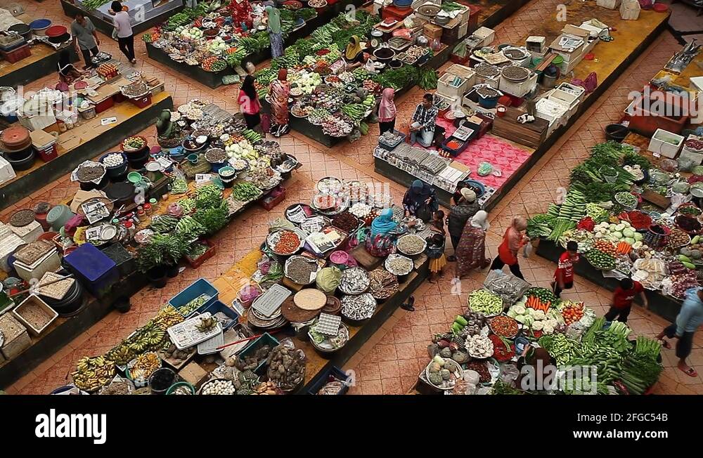 Traditional asian market named Pasar siti khadijah Stock Video Footage ...