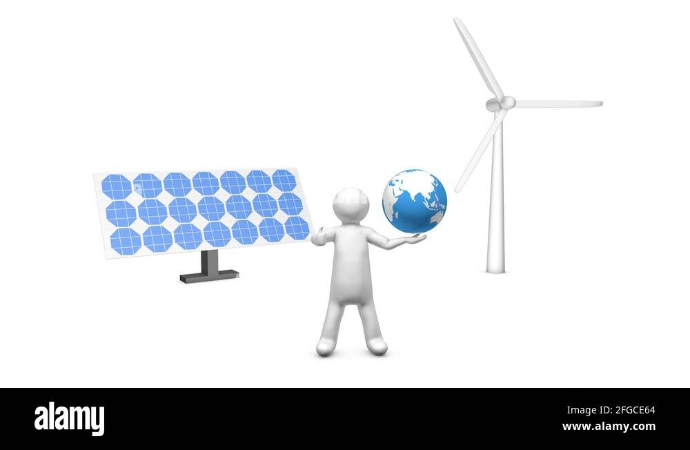 3d man solar panel blue energy human Stock Videos & Footage - HD and 4K ...