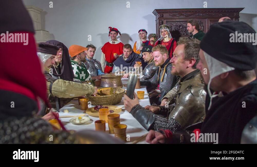 Princess is making a toast for the knights Stock Video Footage - Alamy