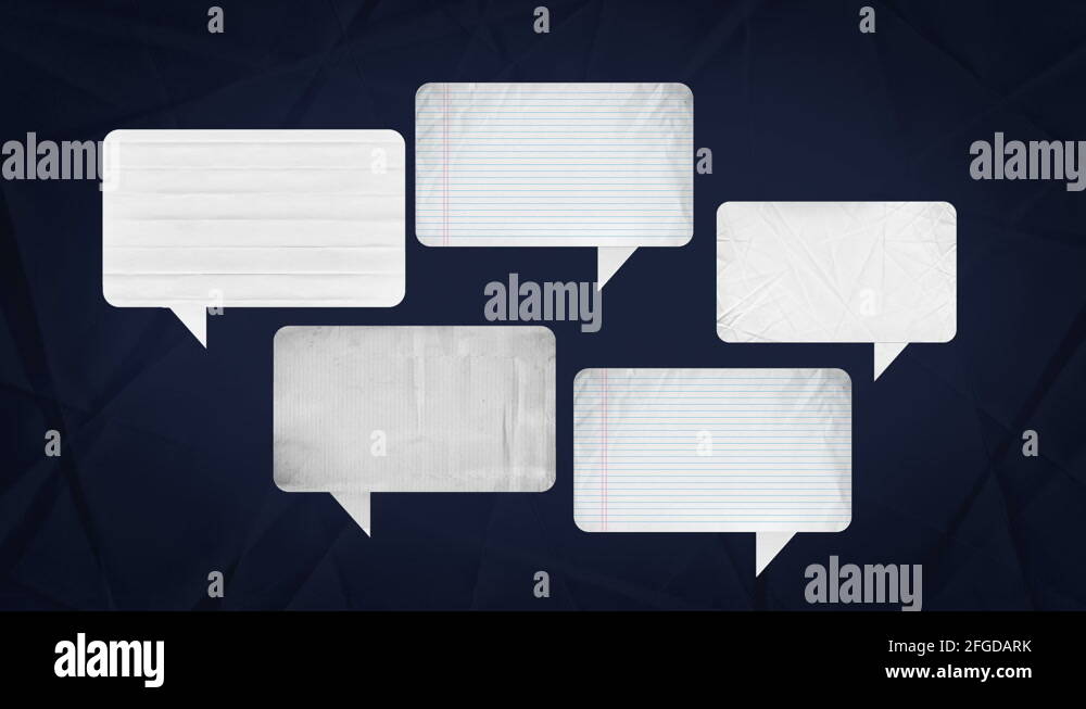 Speech bubbles animation motion graphic for presentation. paper texture ...