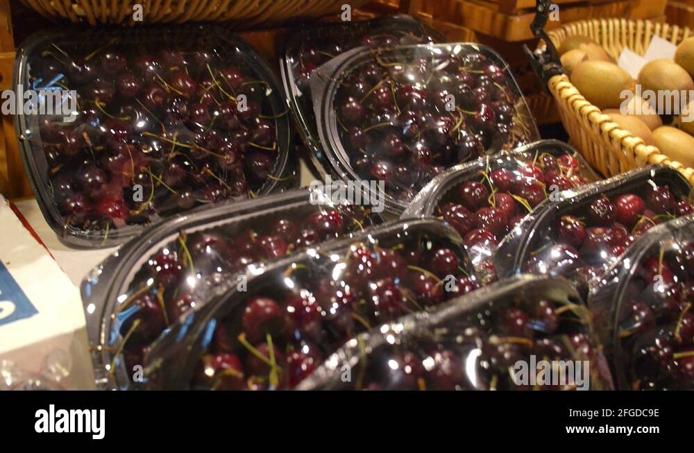 Cherries fruit market fresh basket Stock Videos & Footage - HD and 4K ...
