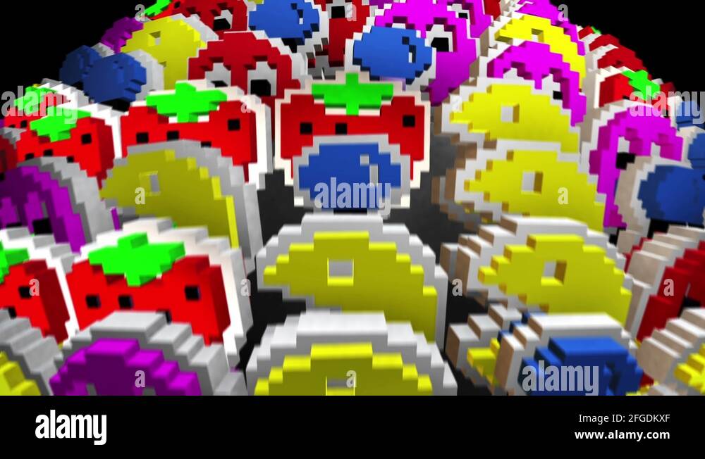 Seamless animated background of elements inspired in Pacman arcade ...