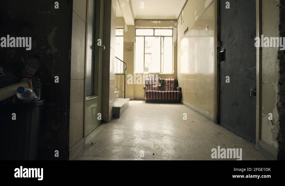 Floor entrance of an old ghetto apartment building Stock Video Footage ...