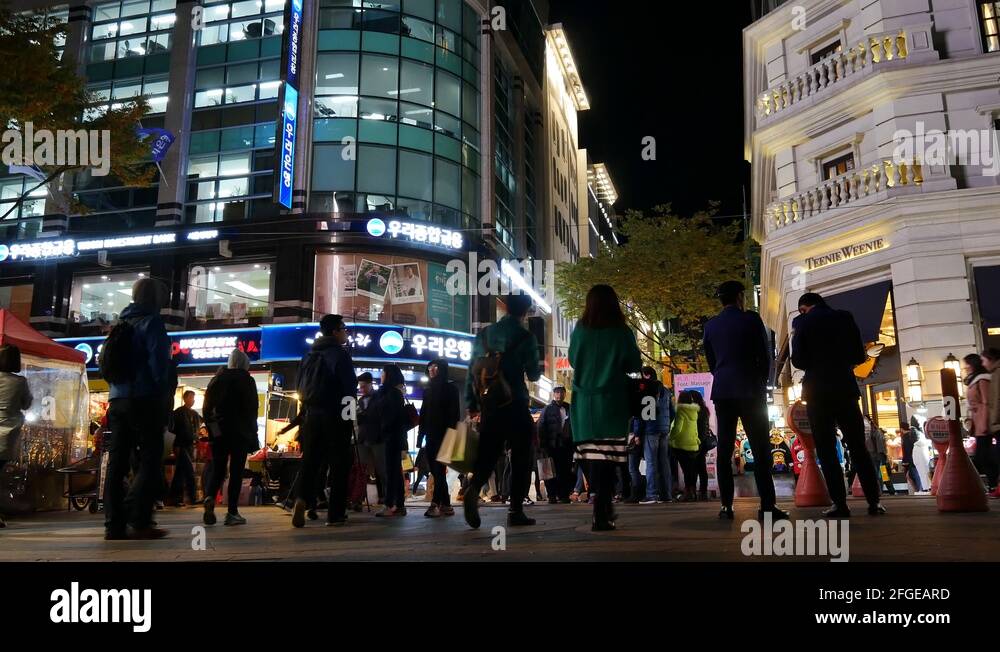 Myeongdong shopping center night Stock Videos & Footage - HD and 4K ...