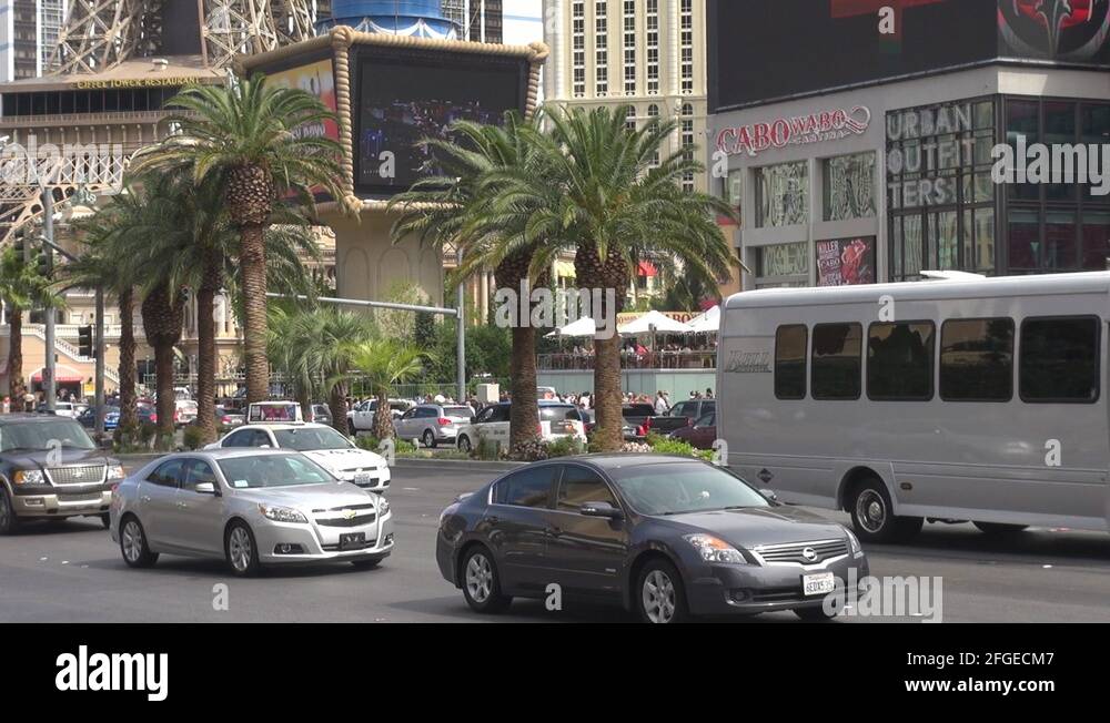 Busy Las Vegas Strip People Travel And Visit Famous City Tourism
