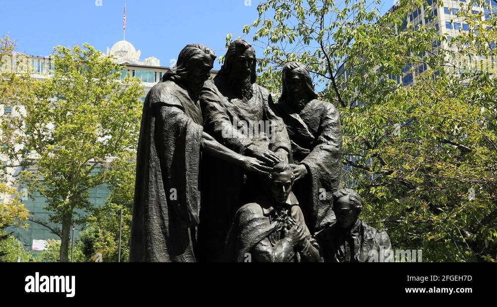 LDS Mormon Temple Square ordination of Priesthood statue DCI 4K Stock ...