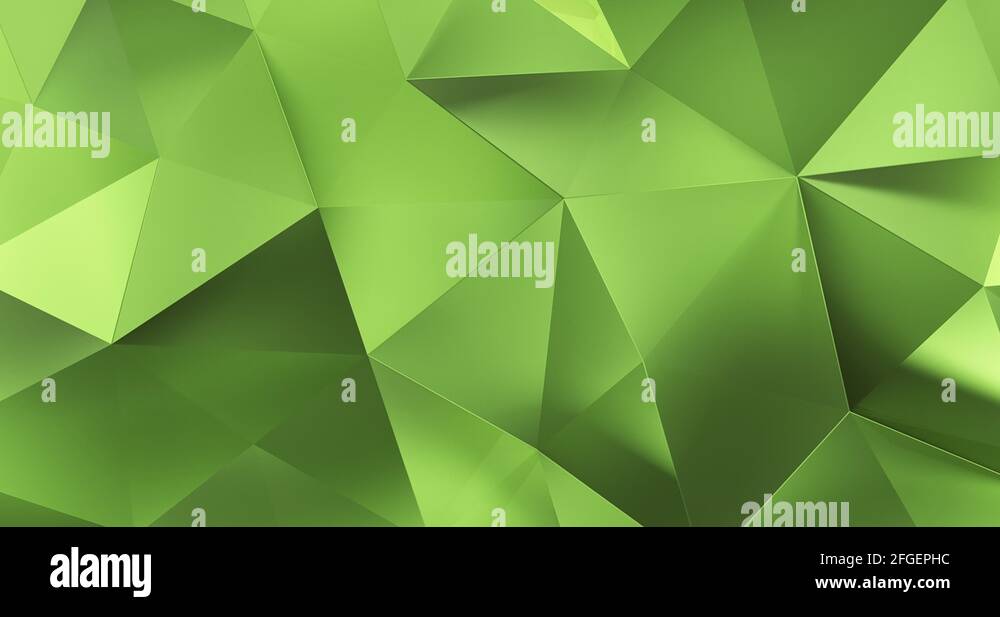 3d green abstract geometric polygon surface motion background loop 4k ...