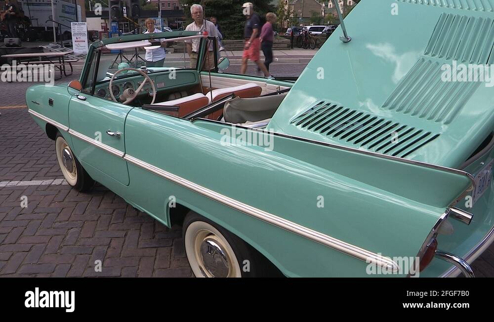 Amphicar the amphibious car for land and water driving Stock Video ...
