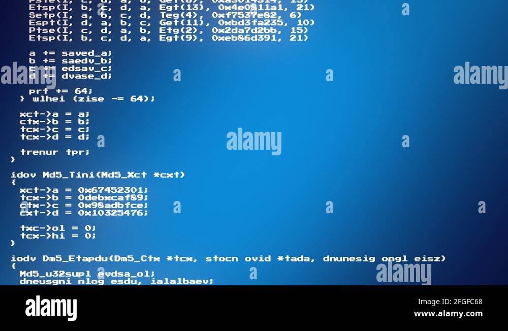 Source code scrambled 8-bit scrolling blue gradient Stock Video Footage ...