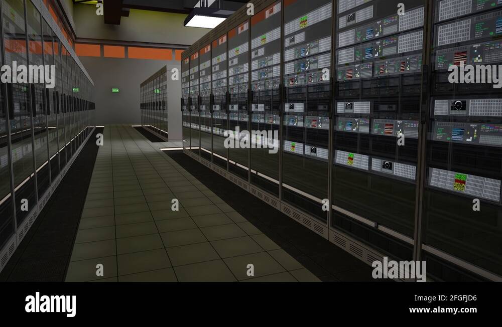 4K Data Center Server Room 3D Animation 9 Stock Video Footage - Alamy