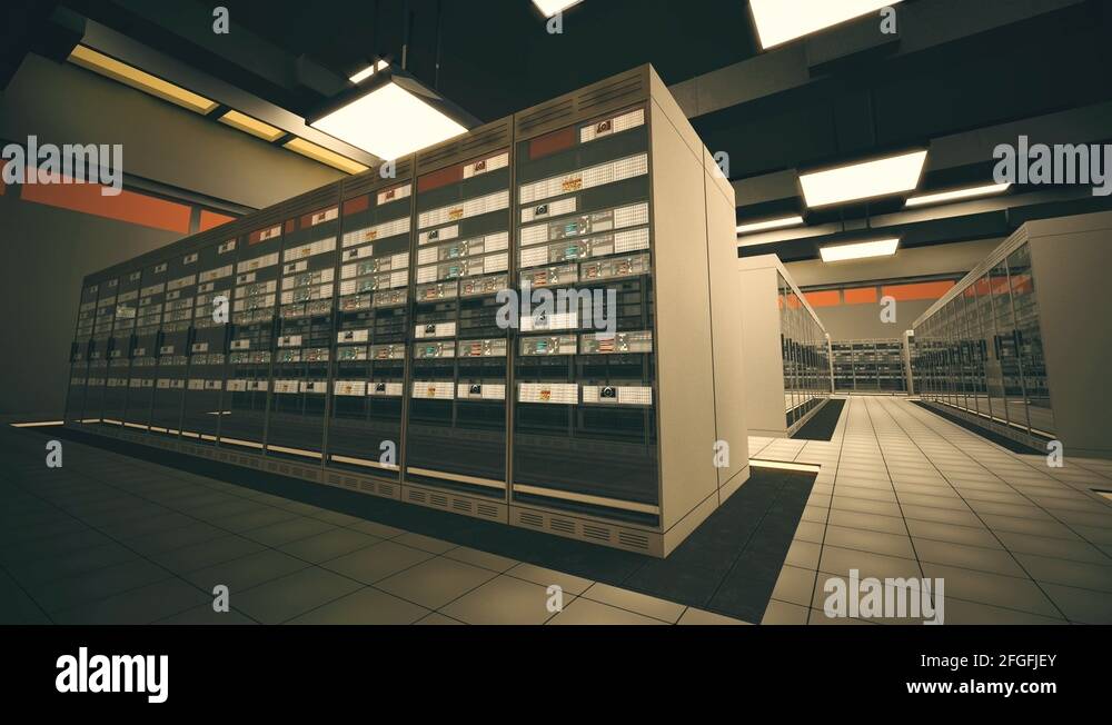 4K Data Center Server Room 3D Animation 2 Stock Video Footage - Alamy