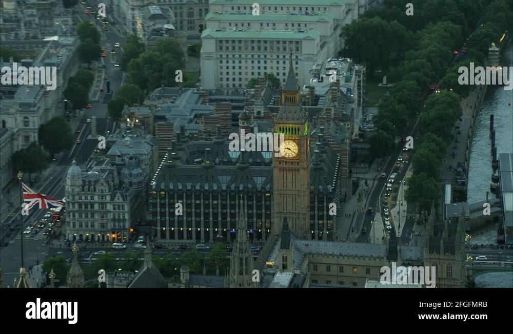 An aerial view of big ben the houses of parliament Stock Videos ...