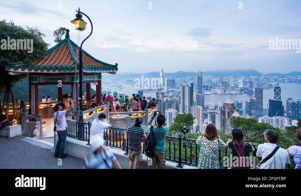 Lion's Pavilion lookout point at Victoria Peak, Hong Kong Island, Hong ...