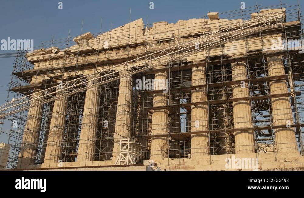 Acropolis parthenon restoration renovation greece Stock Videos ...