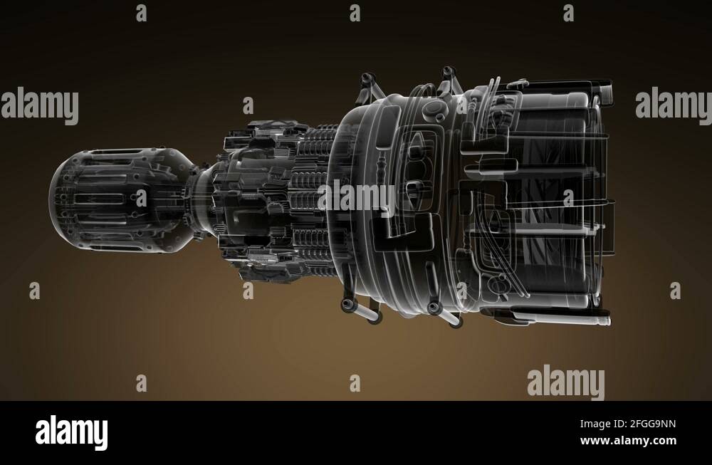 loop rotate jet engine turbine of plane, aircraft concept, aviation ...