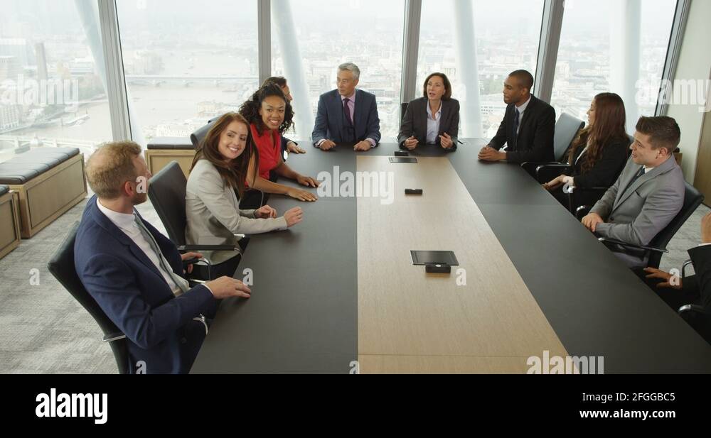 Executives sitting around conference table Stock Videos & Footage - HD ...