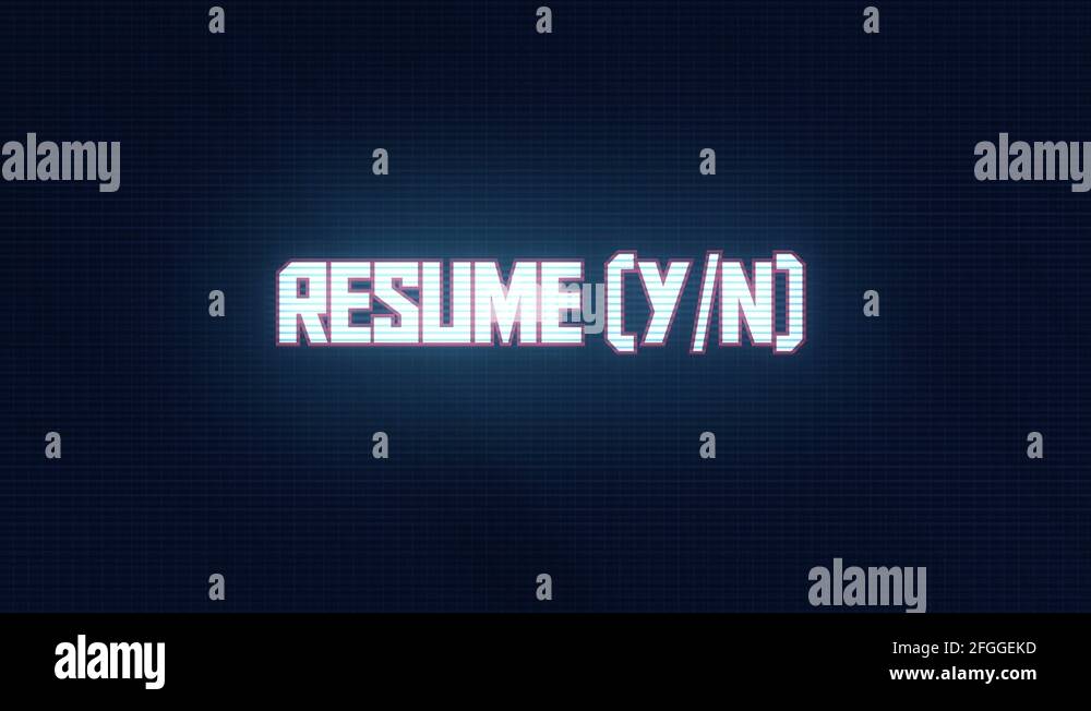 Resume Paused Game Y N TV Screen Interface - Straight Angle Corner Pin ...