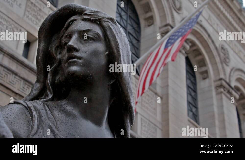 Boston Downtown Library Statue 08 HQ Stock Video Footage - Alamy