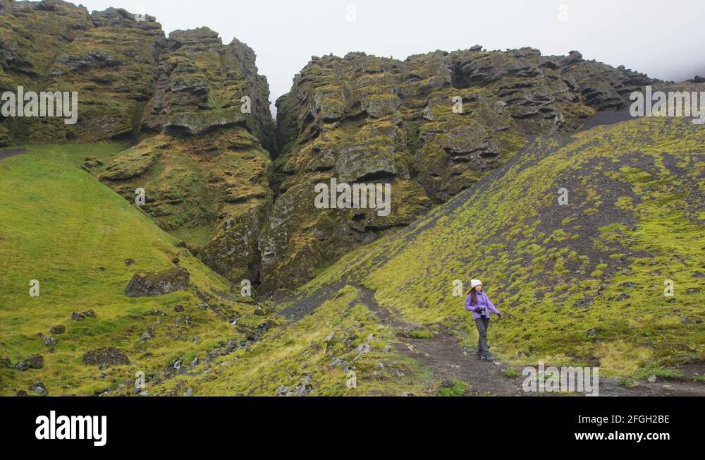 Iceland Raudfeldsgja Canyon gorge rift nature landscape, Snaefellsnes ...
