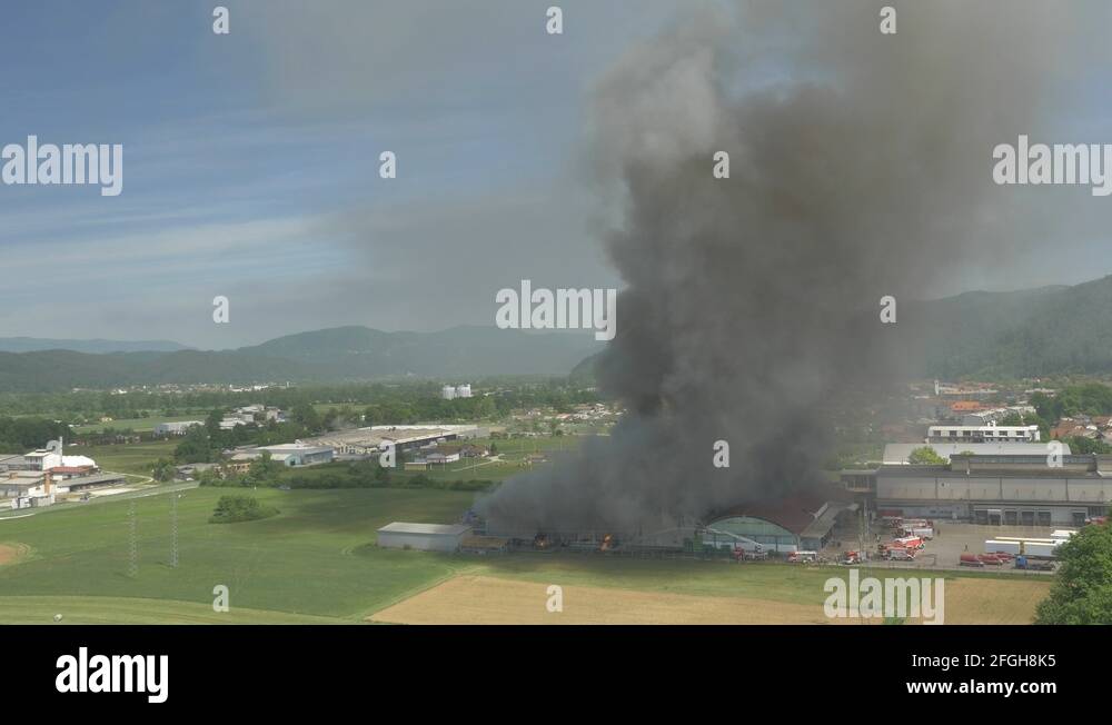 Fire brigade put out fire of agricultural equipment Stock Videos ...