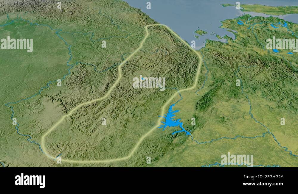 Revolution around Stanovoy mountain range - glowed. Topographic map ...