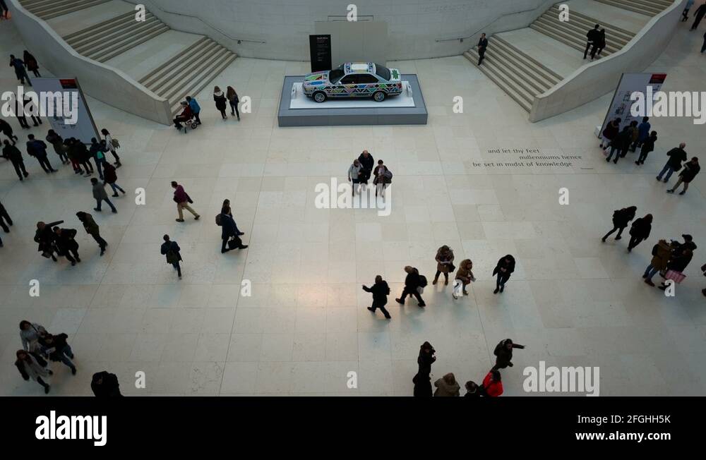 Tilting shot of the Great Court in the British Museum, London, England ...