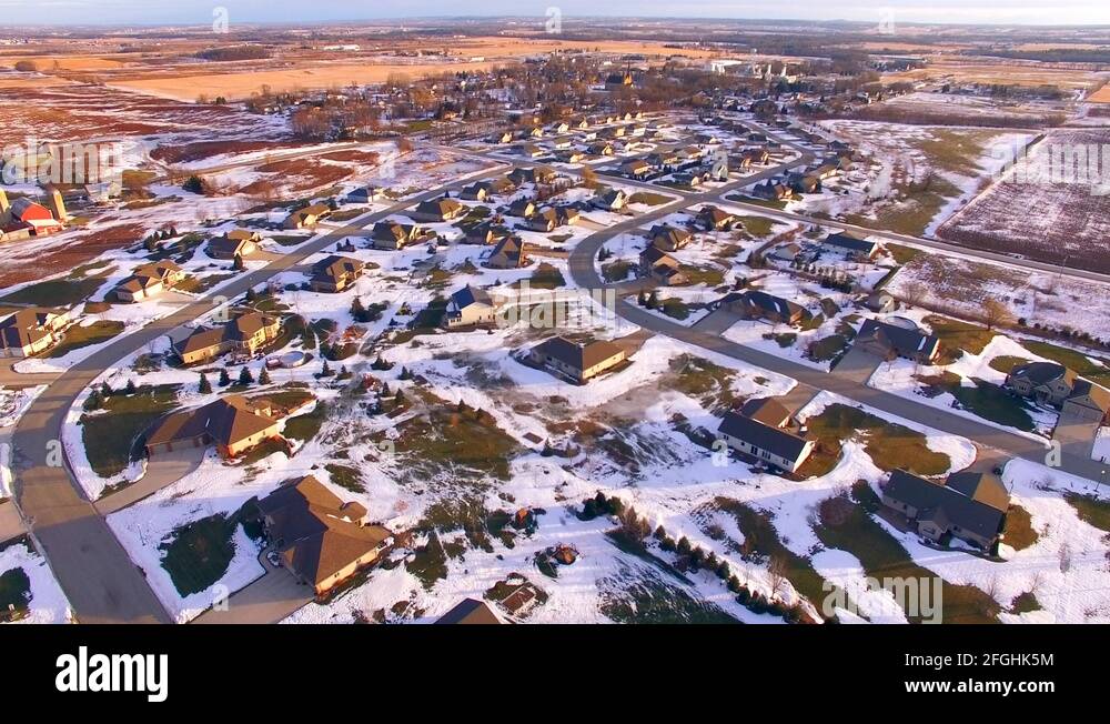 New neighborhoods, suburbs, showing growth of small town Stock Video ...