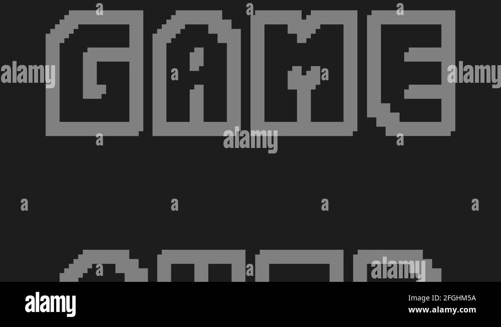 A videogame ending screen, saying Game over. 8-bit pixel art retro ...