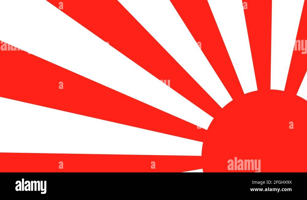 Traditional Japanese Sunburst Spinning From Corner Red And White ...