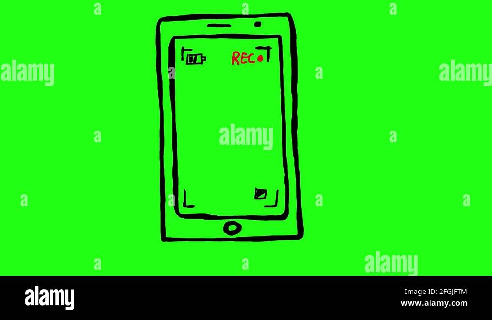 Filming Smartphone Green Screen Scribble Animation Doodle Cartoon 4K ...