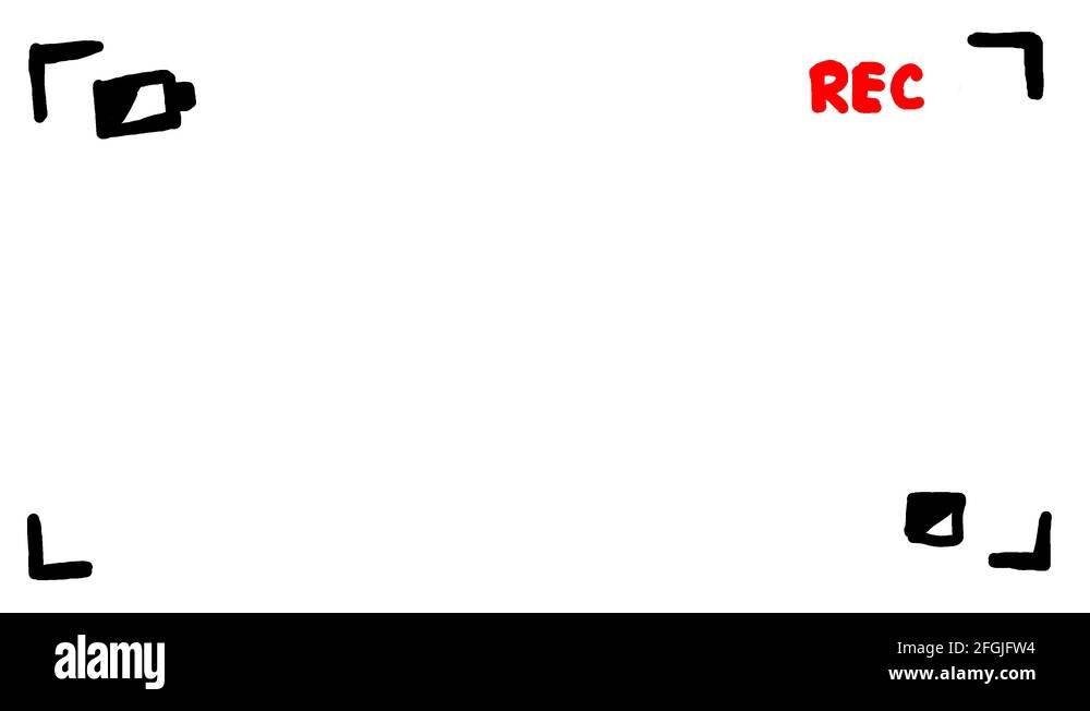 REC Recording Filming Camera Screen Scribble Animation Doodle Cartoon ...