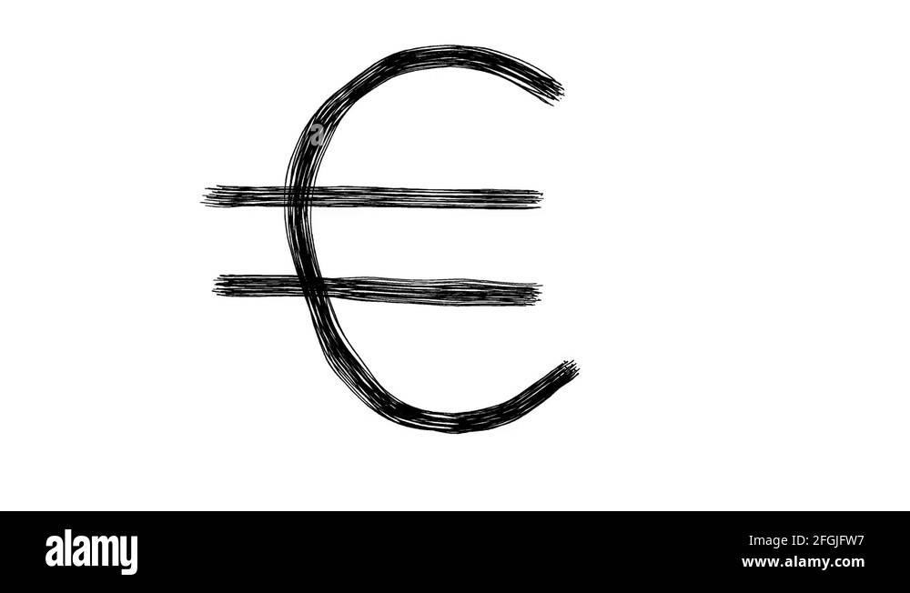 Euro Symbol on White Background Scribble Animation Doodle Cartoon 4K ...