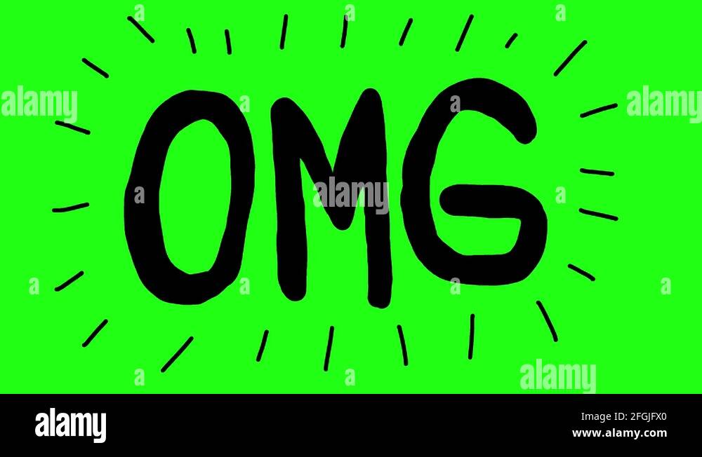 OMG Letters Scribble Animation Doodle Green Screen 4K Stock Video ...