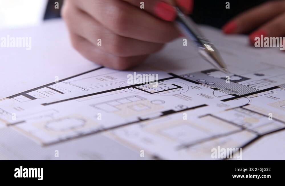 Architect checking house architecture plan Stock Video Footage - Alamy