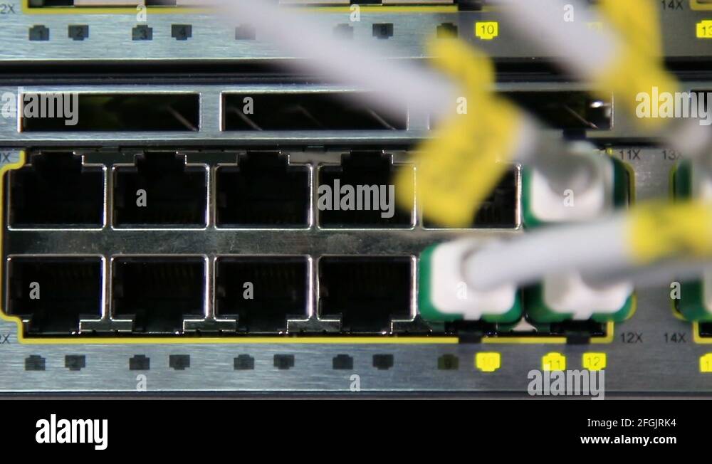 Network panel, switch and cable in data center Stock Video Footage - Alamy