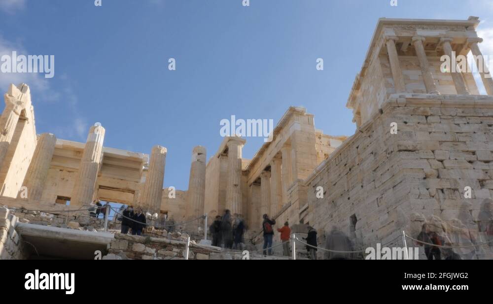 Athens Greece Propylaea, Parthenon temple on Athenian Acropolis Stock ...