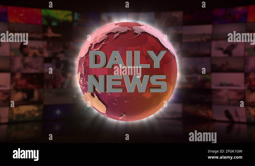 Daily News On Screen 3D Animated Text Graphics Red Full HD 1920x1080 ...